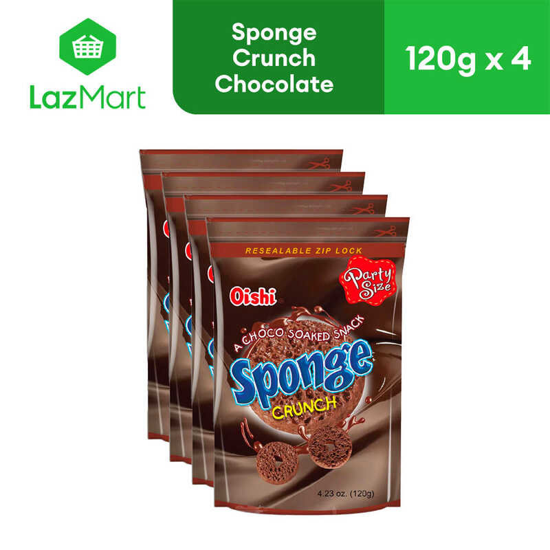 Oishi Sponge Crunch Chocolate Flavor 120G - Pack Of 4 6Cc | Shopee ...