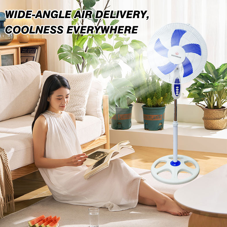 WISDOMMAN 16" Electric Fan stand fan air circulator fan 3 speed floor ...