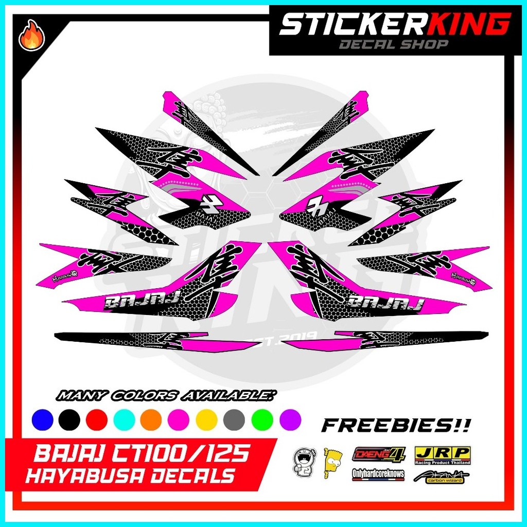 BAJAJ CT 100 CT 125 HAYABUSA DECALS WITH FREEBIES | Shopee Philippines