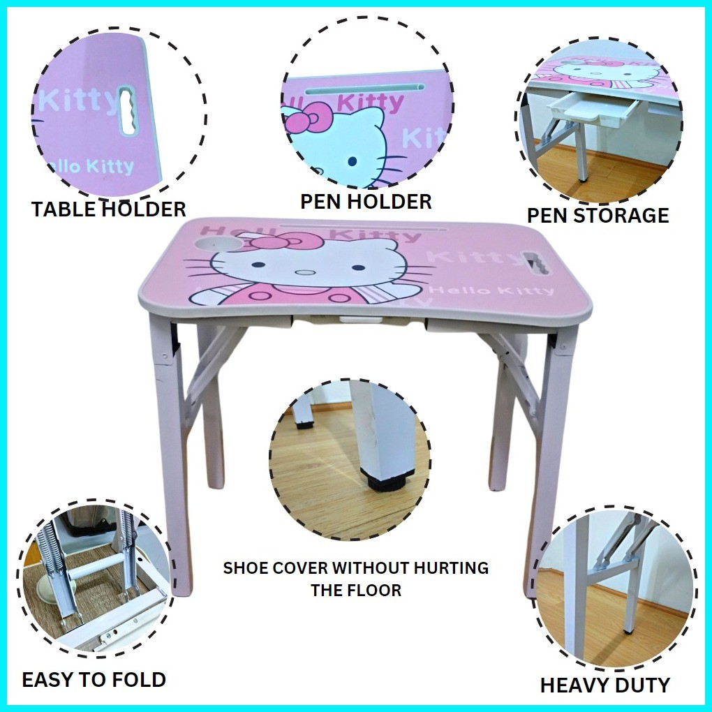 FOLDABLE MINI STUDY TABLE/LEARNING TABLE WITH MINI FOLDABLE LEATHER ...