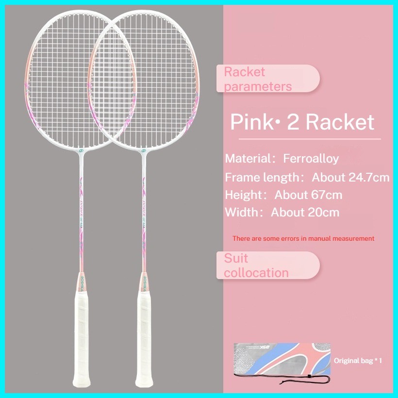 2PCS Original Badminton Racket For Beginner Training Racket Ferroalloy Ultra Light 4U24lbs With ...