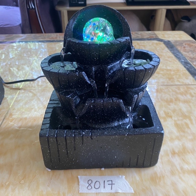 Desktop Waterfall Fountain with Rotating Crystal Ball & Light | Shopee ...