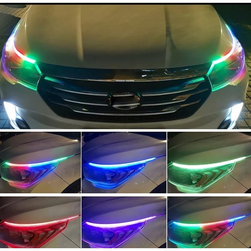 2pcs DRL waterproof flexible RGB multi color streamer daytime running ...