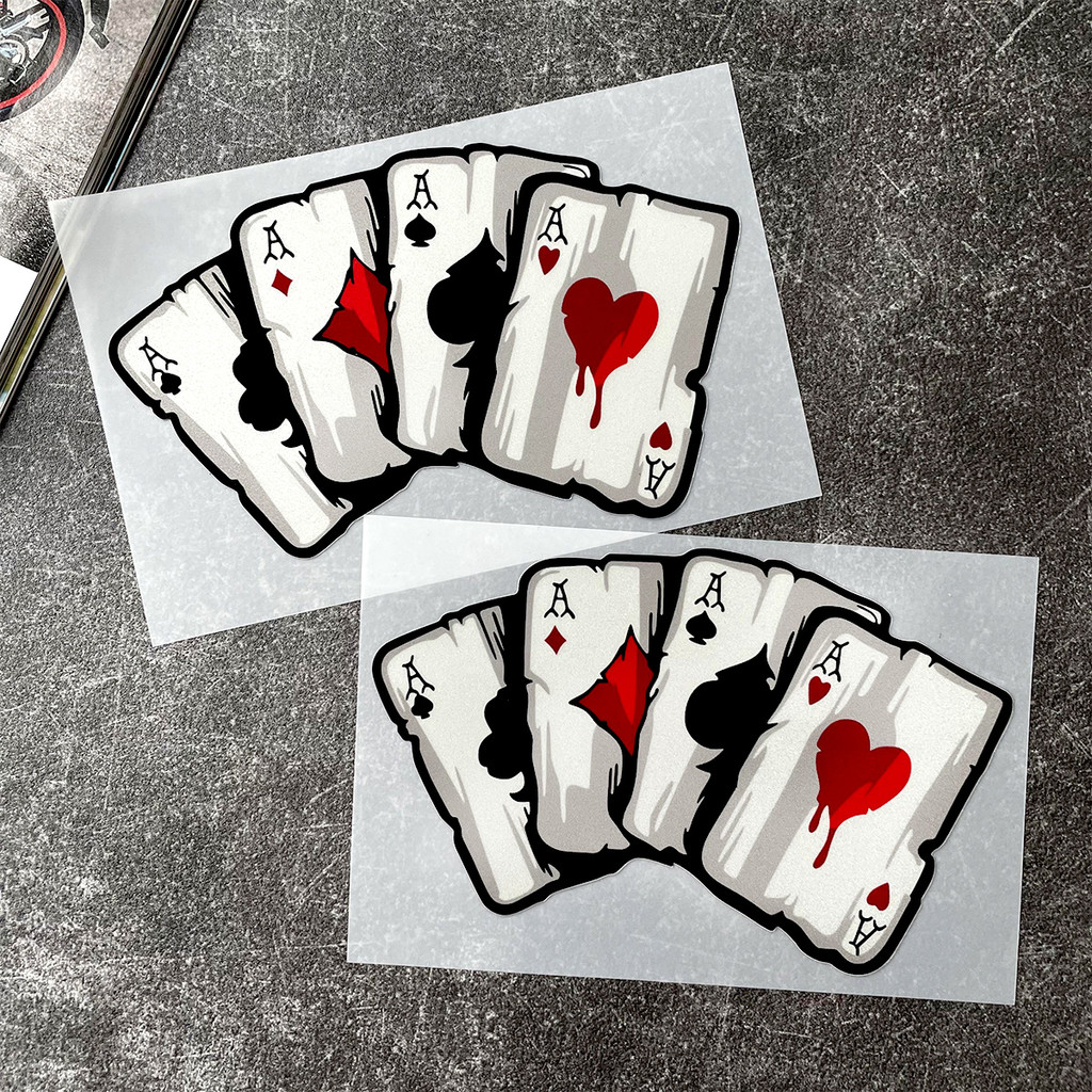 Cartoon Poker Car Stickers Waterproof Auto Body Window Bumper Cover ...