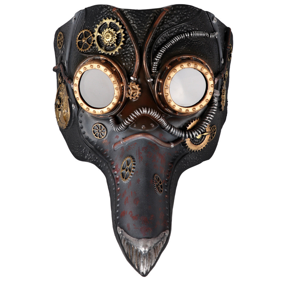 Plague Doctor Bird Mask Long Nose Beak Cosplay Steampunk Halloween ...