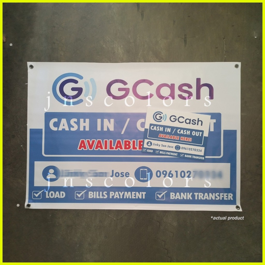 Personalize GCash Cash In Cash Out Load Bank Bills Business Tarpaulin ...