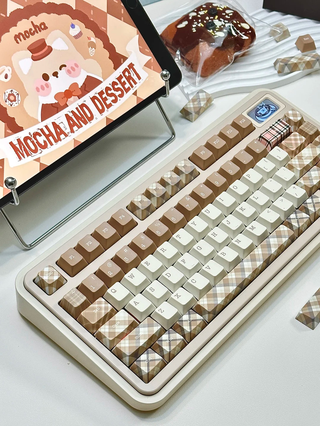 Brown Lattice Keycap Cherry Profile 138 Keys PBT Five-sided Dye ...