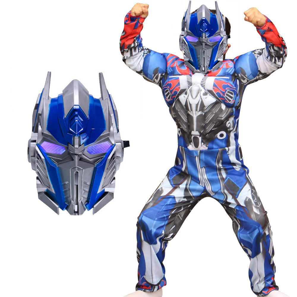 §≈ Boy Autobot Anime Cosplay Superhero Muscle Costume Children Mask Kid ...