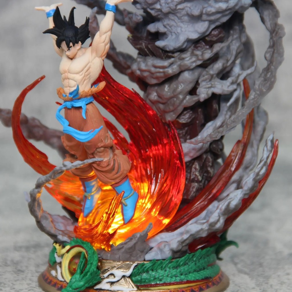 23Cm Dragon Ball GK Anime Figure Goku Genki Bomb Luminous Super Saiya ...