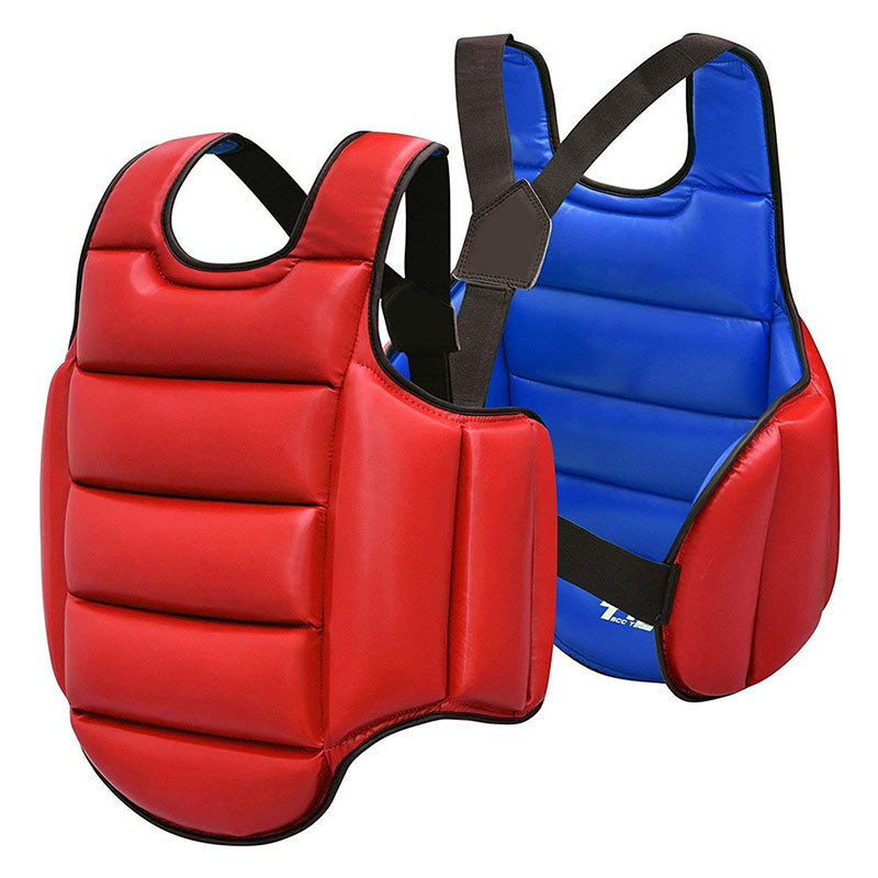 Reversible Taekwondo Chest Guard Body Protector Vest Martial Arts Rib ...