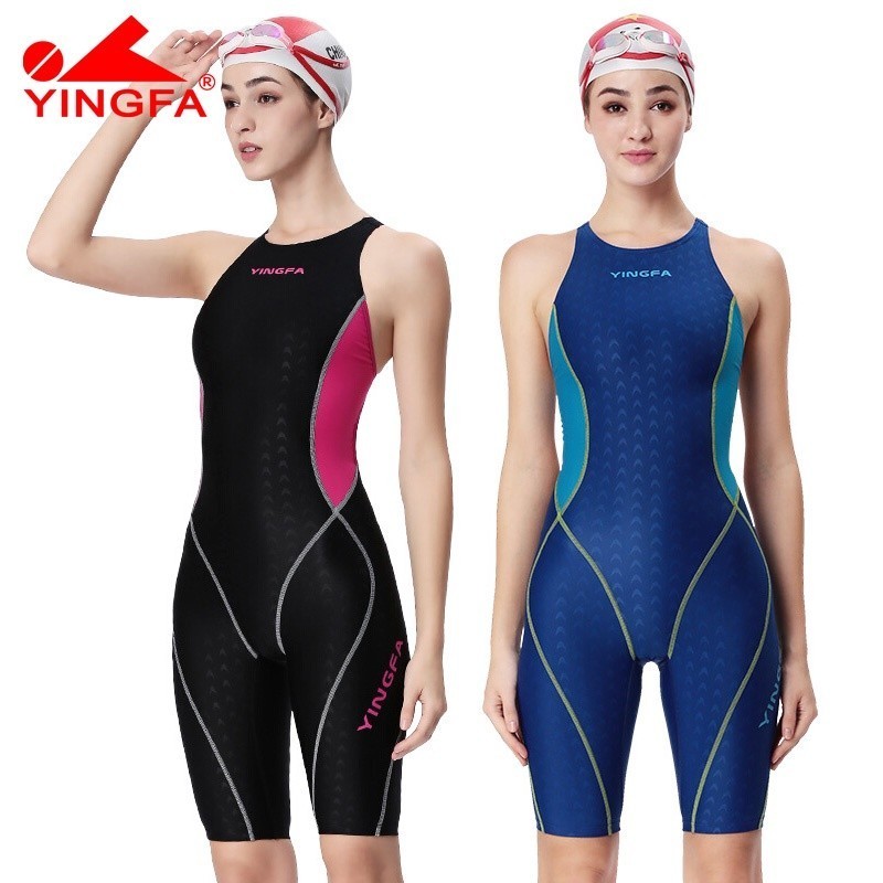 YINGFA Professional Competitive Swimwear Sharkskin Knee-length Swimsuit | Shopee Philippines