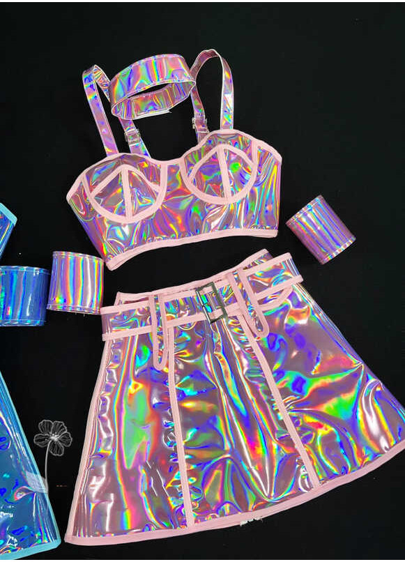 ZXH Kababaihang Jazz Dance Costume Multi-Colors Laser Kpop Stage Outfit ...