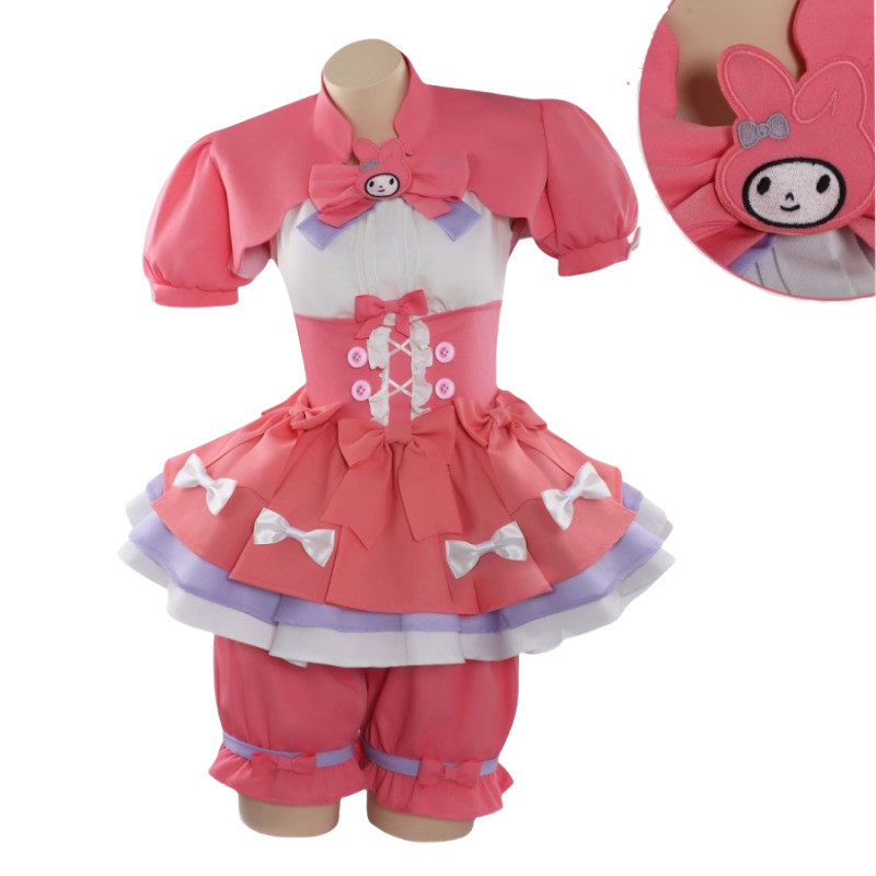 § Lily Barrier Game Cheerleader Coplay Cotume Party Uniform Pink Dre ...