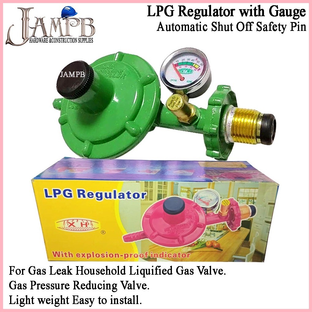 LPG Regulator with Gauge & Automatic Shut Off Safety Pin cod high ...