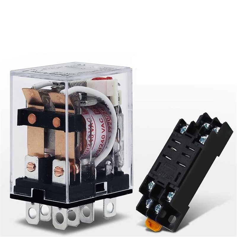 HH62P High JQX-13F Power Coil General DPDT Micro Mini Electromagnetic Relay Switch with Socket ...