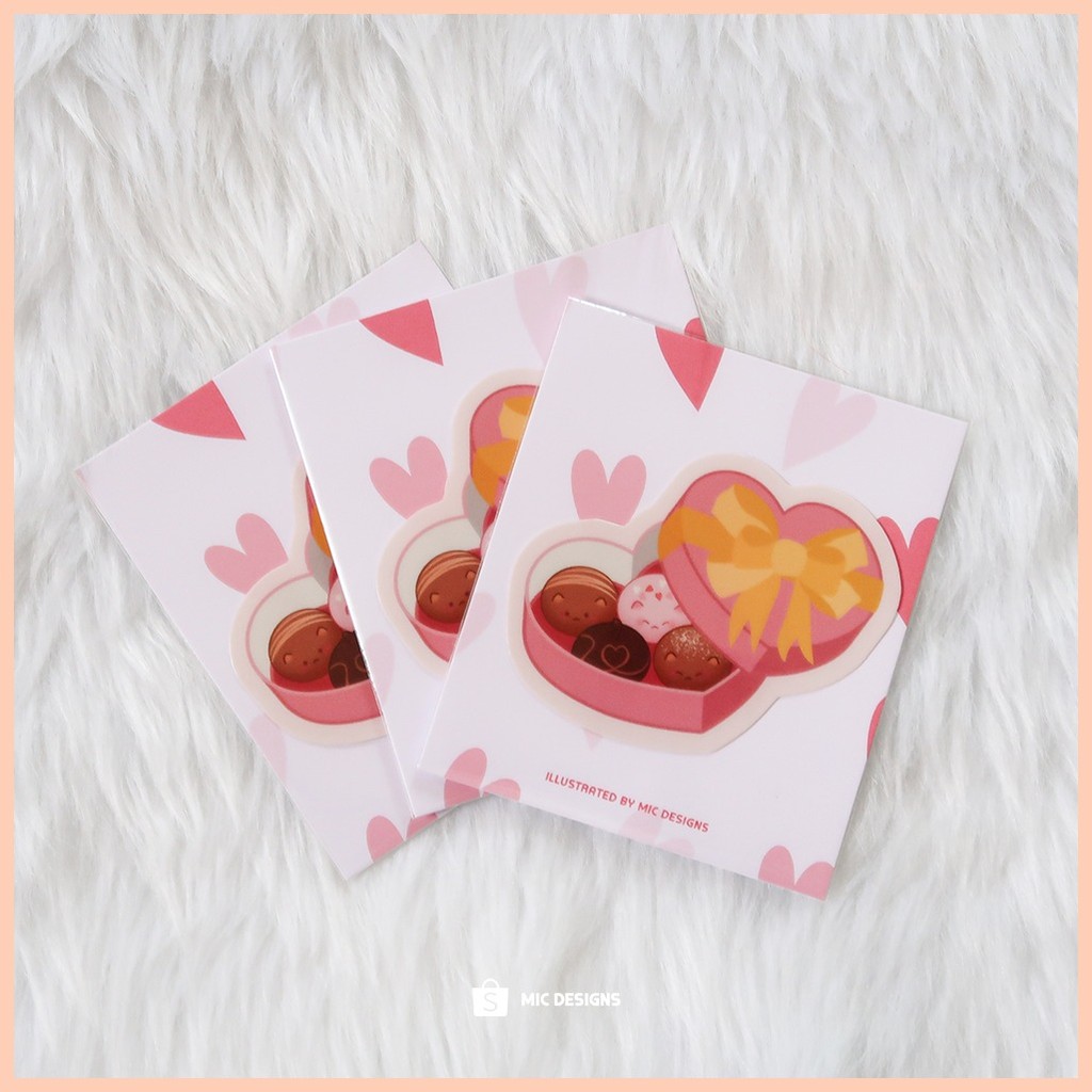 Box of Choco Neko Vinyl Stickers | Heart Chocolate Love Gift Waterproof ...