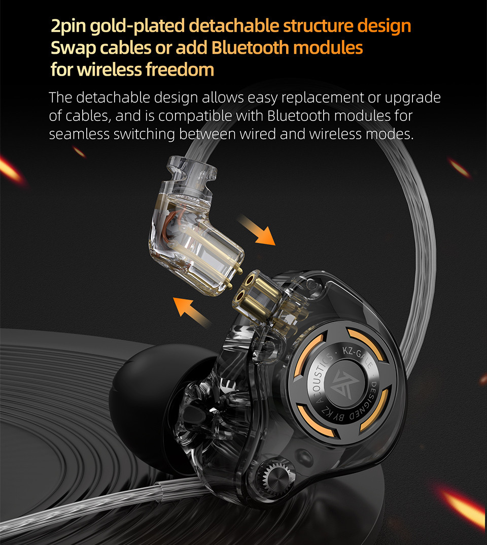 KZ Gale Wired In Ear HiFi Earphones With 2Mics Superlinear Dynamic ...