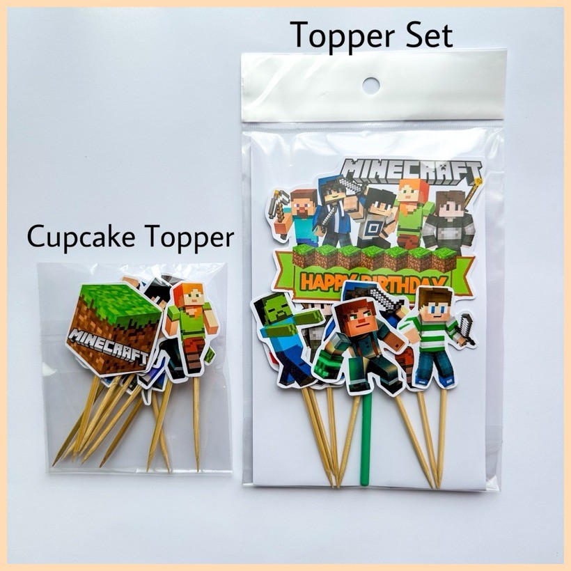웃 Cake TOPPER/CAKE TOPPER (LA-001)/ MINECRAFT CUPCAKE TOPPER/ MINECRAFT ...