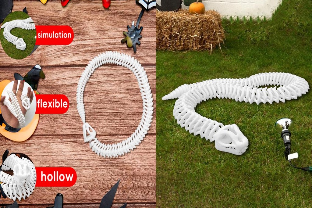 Snake Skeleton Toy Movable Joint Snake Figure Spooky Skeleton Snake Toy ...