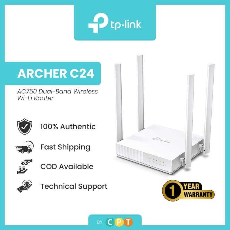 Tp-Link Archer C24 Ac750 Dual-Band Wireless Wifi Router | Access Point Extender Repeater 58A 539 ...