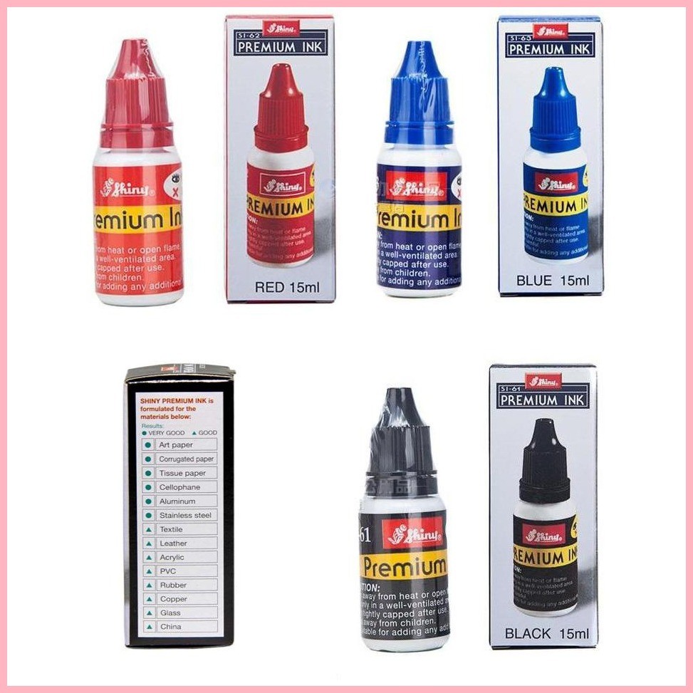 Shiny Premium Ink Refill Stamp - 15ml ( Glass , Stainless , PVC, Etc ...