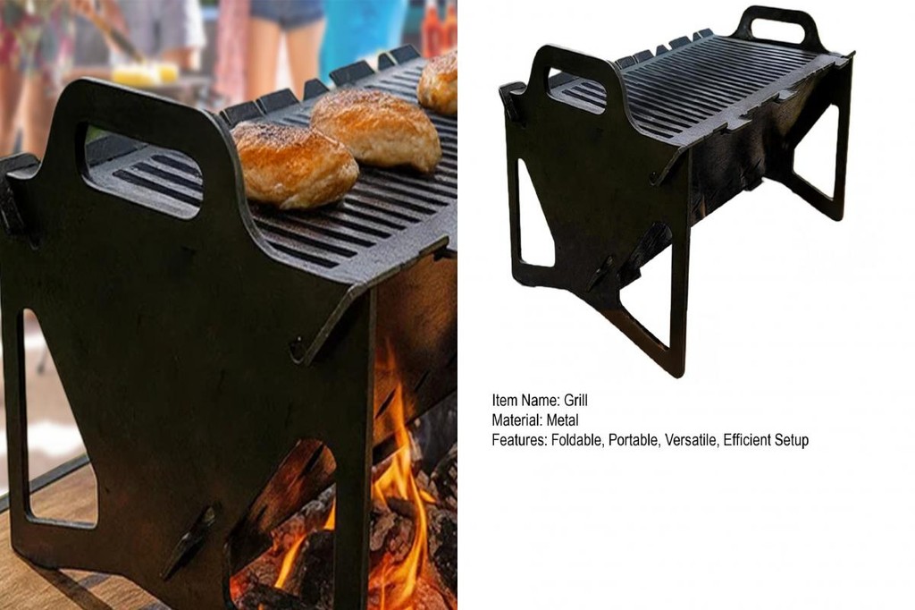 HLS Travel-friendly Folding Grill Foldable Slot Grill Portable Bbq ...
