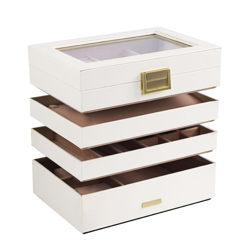 Extra Large Capacity Jewelry Box Multi-layer Stackable Tray Ring ...