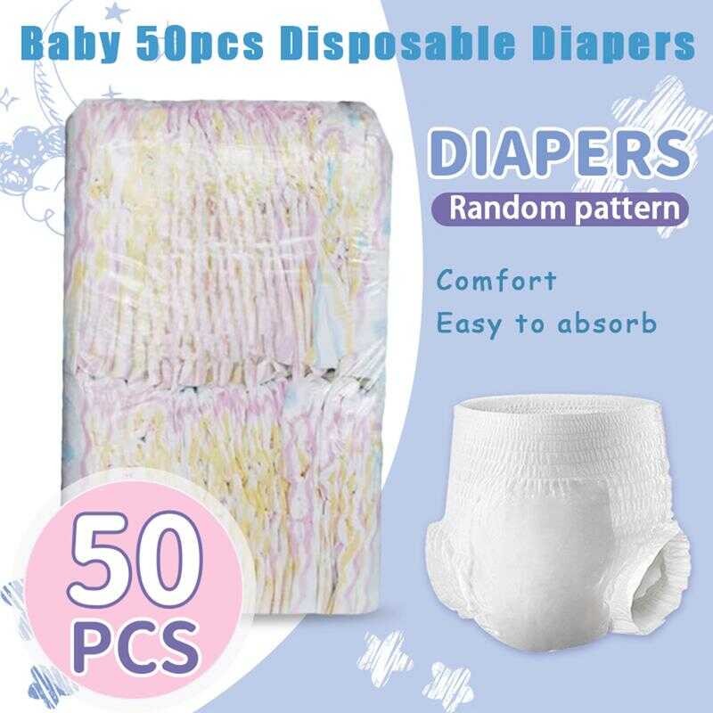 50Pcs Baby Paper Korean Diaper Pants Type Unisex Ultra-Thin And Dry ...