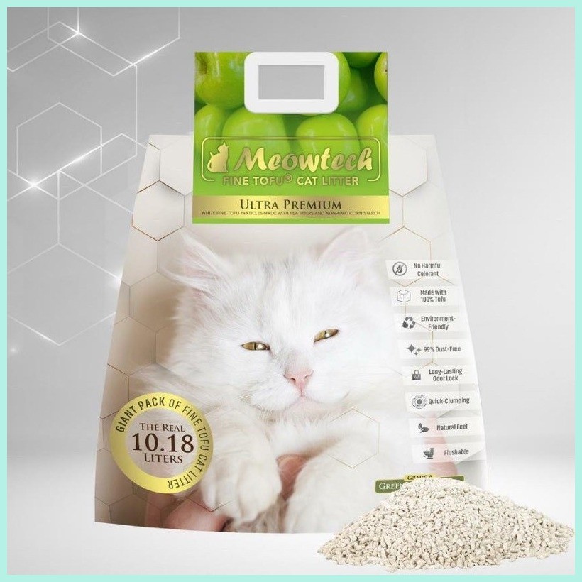 Meowtech Ultra Premium Fine Tofu Cat Litter 10.18L / POOPTIME TOFU 6L ...