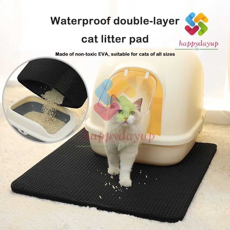 Double Cat Litter Box Trap Catcher Pad With Larger Honeycomb And ...