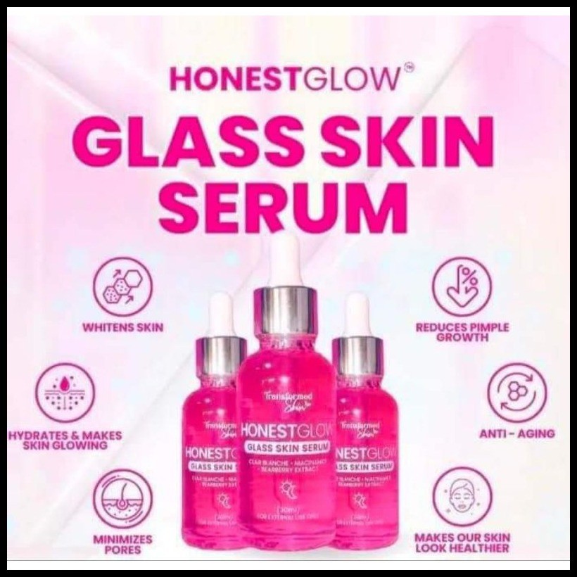 ⭐ honest glow pink serum glass skin serum/ 24k 30ml / sunscreen ...