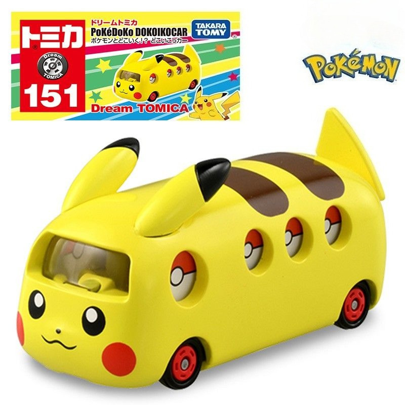 TAKARA TOMY Pokemon Pikachu Bus Alloy Car Model Action Figurines Metal ...