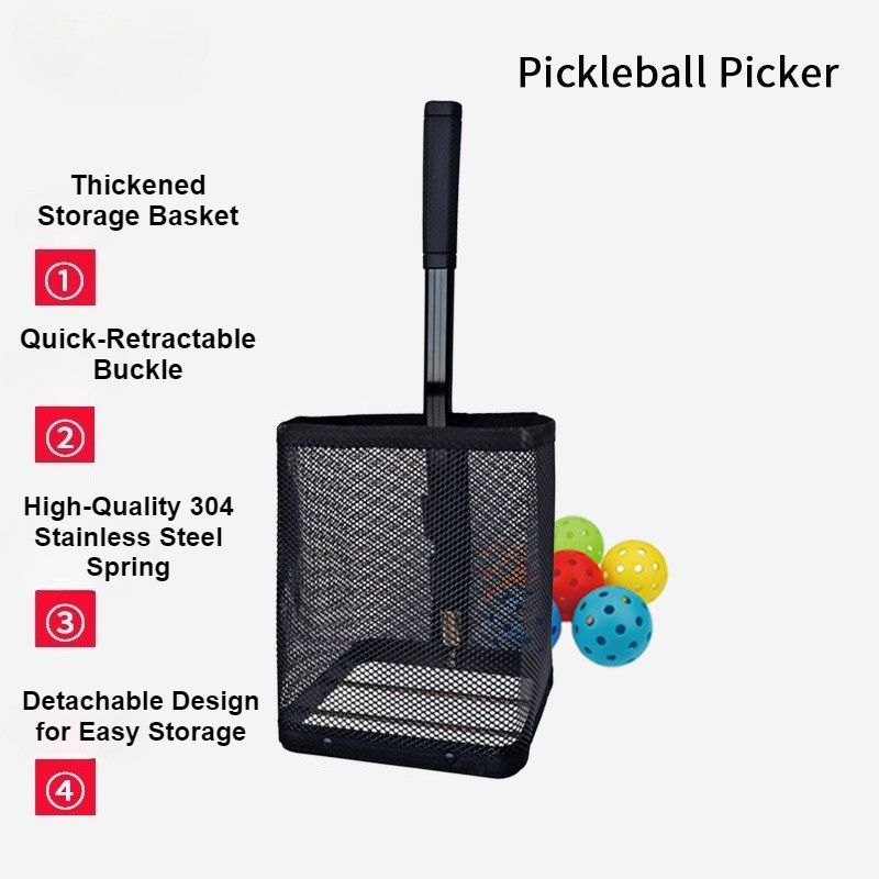 Pickleball Ball Picker, Retractable Portable Ball Picker, Can Store 24 ...