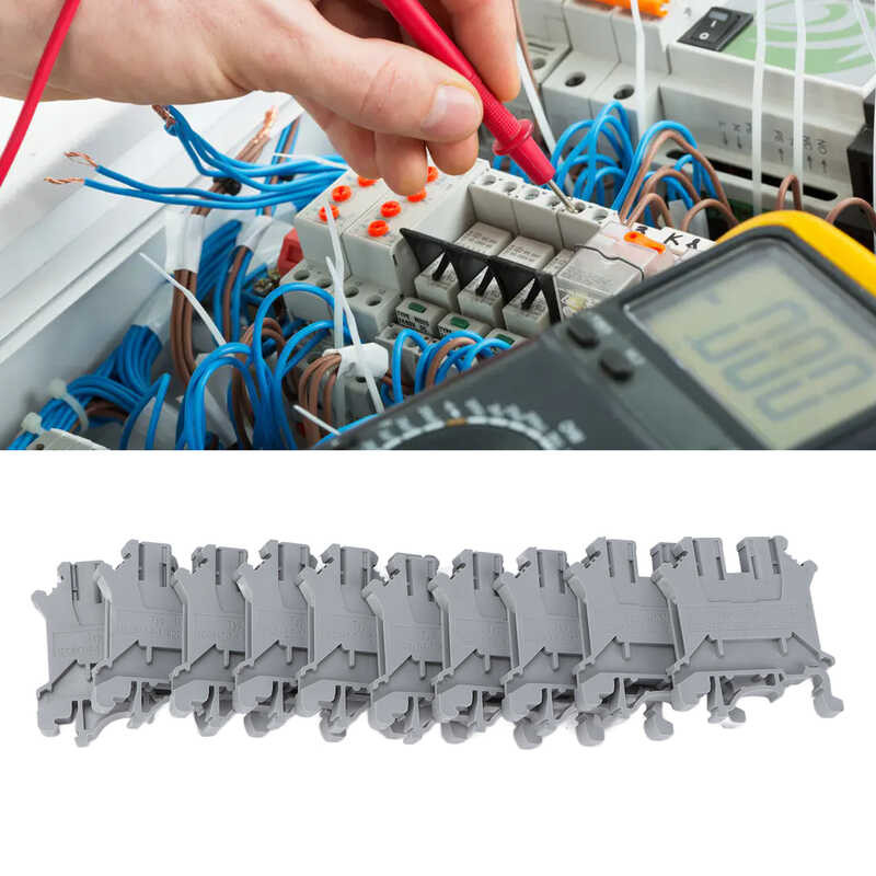 M Screw Type Terminals Block DIN Rail Mount Terminal 100Pcs For ...