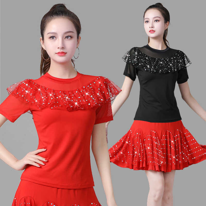 Latin Outfit New Arrival Sequin Modern Ballroom Dance Tops Gitba Dress ...