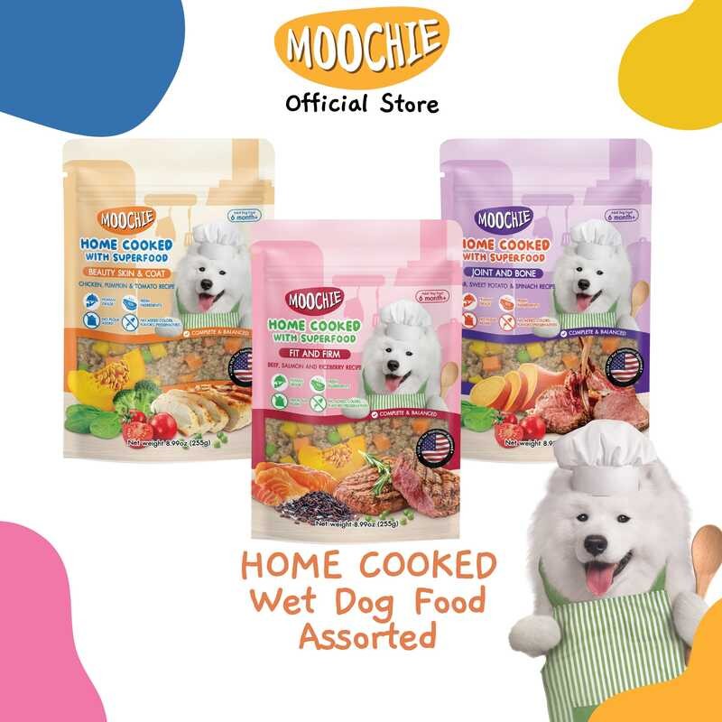 Moochie Home Cooked Wet Dog Food Assorted Flavors Resealable Complete ...