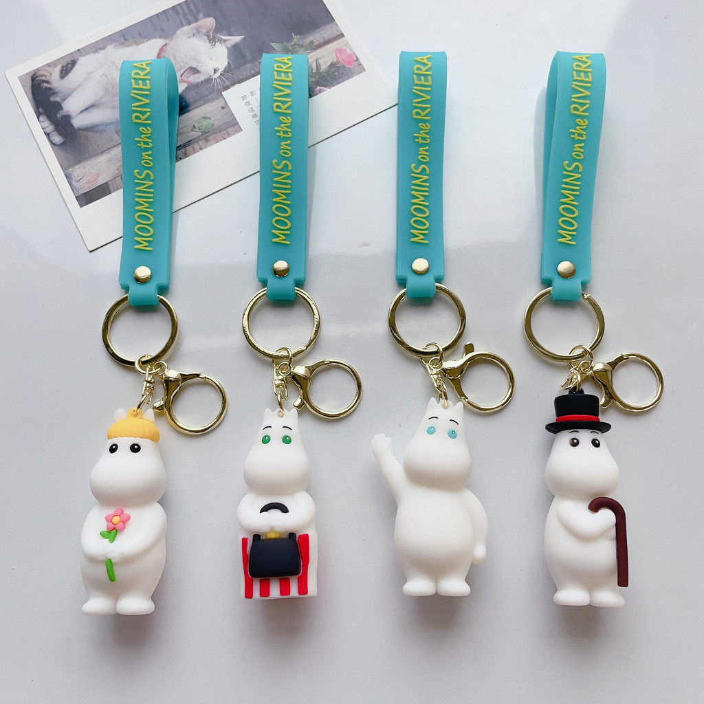 Moomin Family Keychain Doll Cartoon Backpack Car Key Pendant Jewelry ...