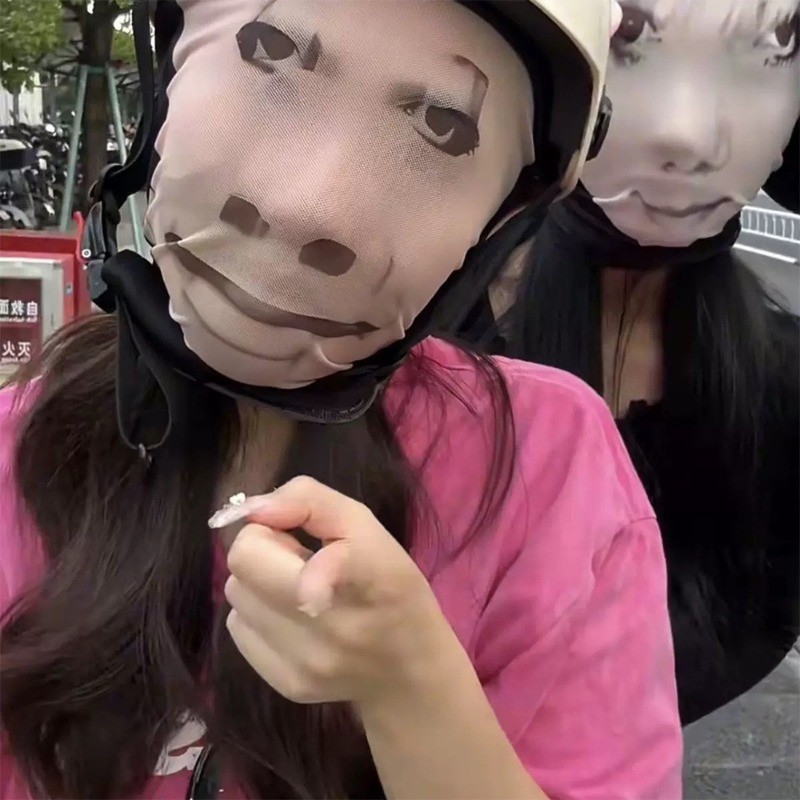 Mask - Full Face Mask For Cosplay - Funny Black Expression Mask ...