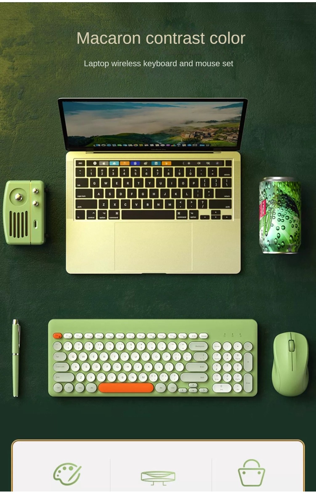 BOW Hangshi laptop external wireless keyboard mouse set desktop office ...