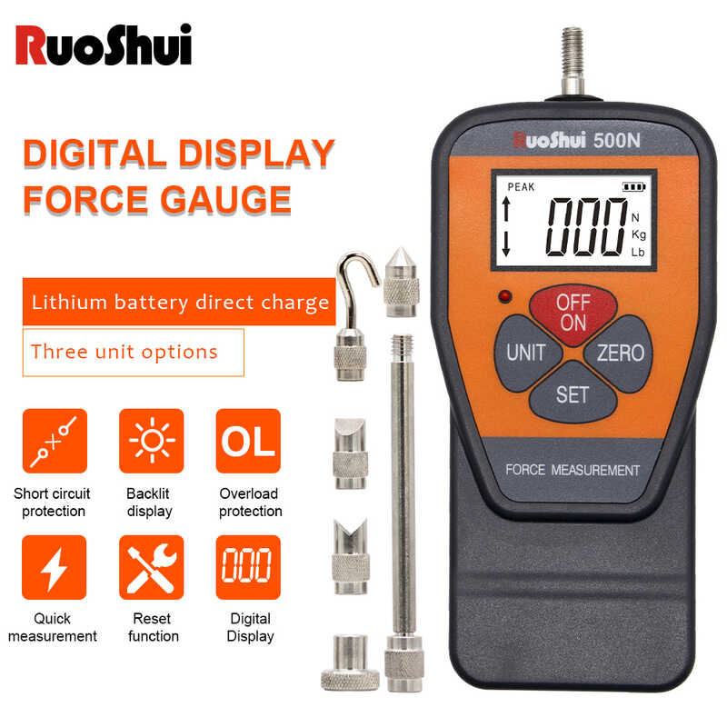 Ruoshui Digital Gauge Push Pull Force Tester Equipment Portable Meter ...