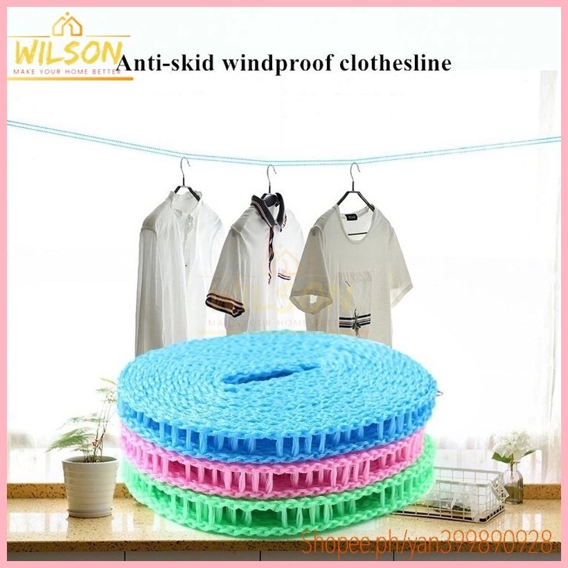 ۞ WILSON 5m/3m Hanging Clothes String Hanger Stop Rope (random color ...