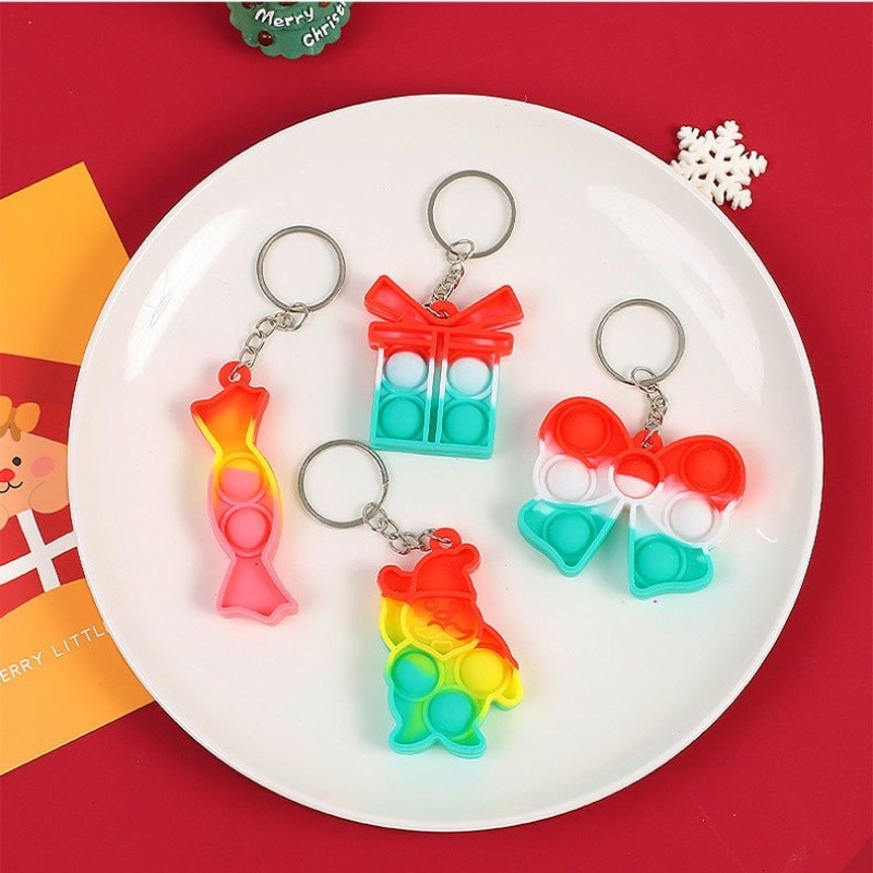 Rainbow Pop Toys Sensory Stress Keychain Birthday Christmas Rodent ...