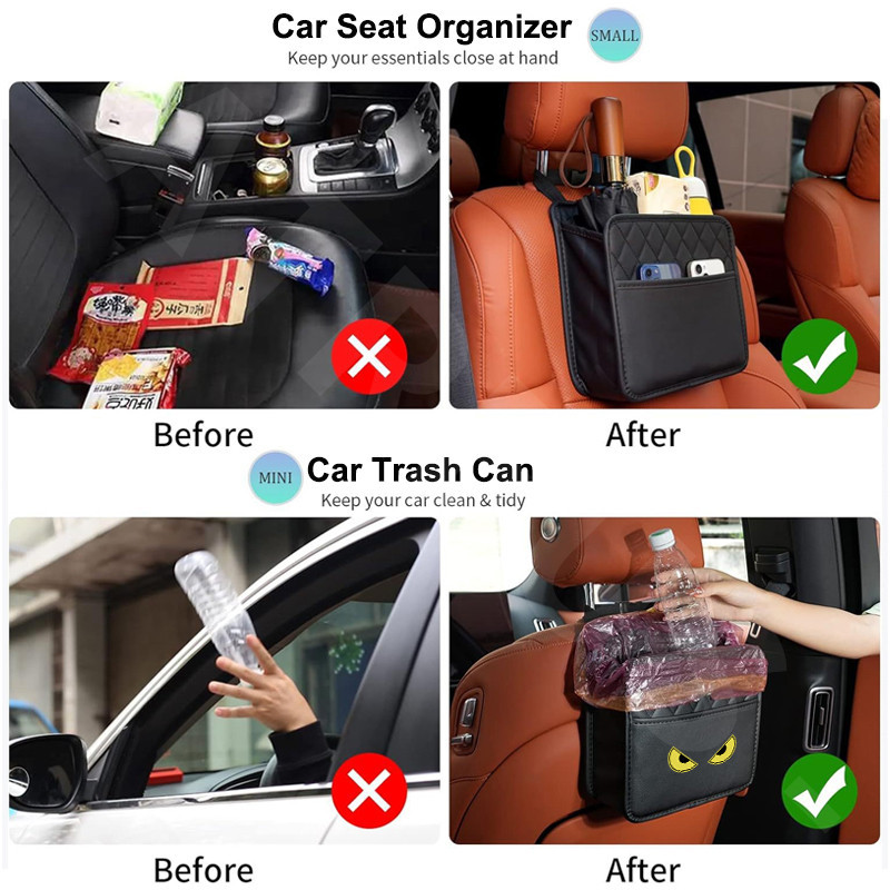 Mitsubishi Car Back Seat Storage Bag Leather Organizer Car Cup Holder ...