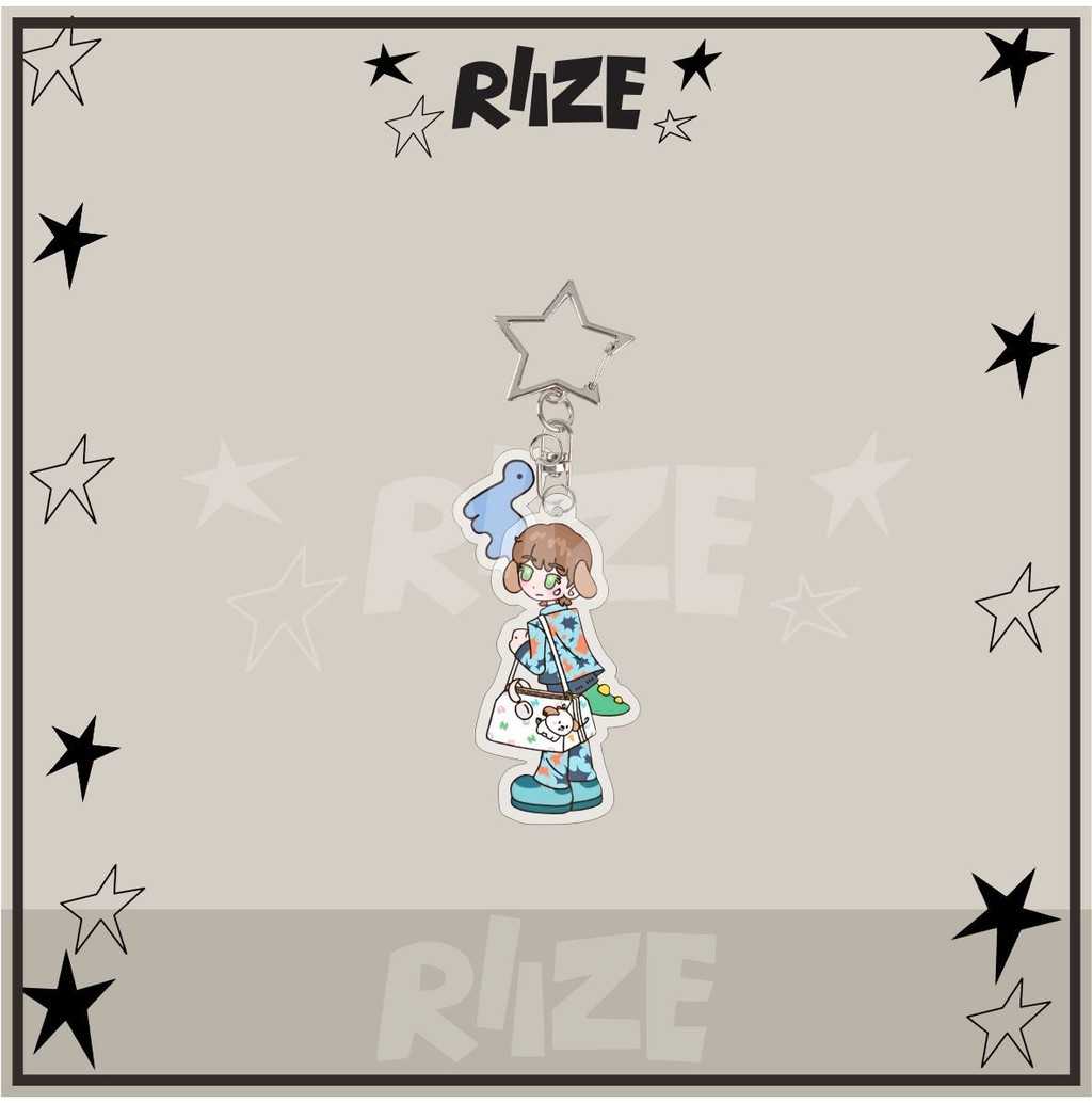 Kpop Idol RIIZE Cute Cartoon Characters Key Ring Acrylic Keychain ...