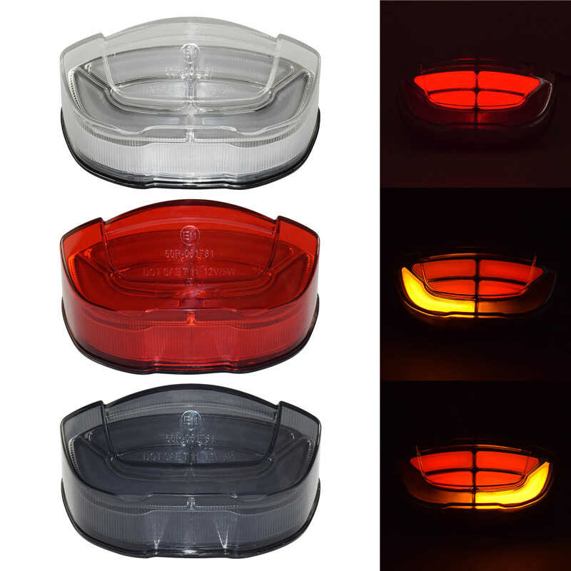 Motorbike E-Mark Rear Tail Light Brake Turn Signals Integrated LED ...