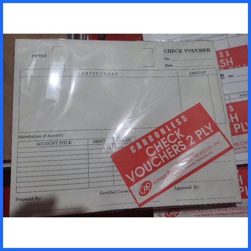 ๑ – ♗ CHECK Voucher 2ply -- Carbonless (sold per pad & per pack ...