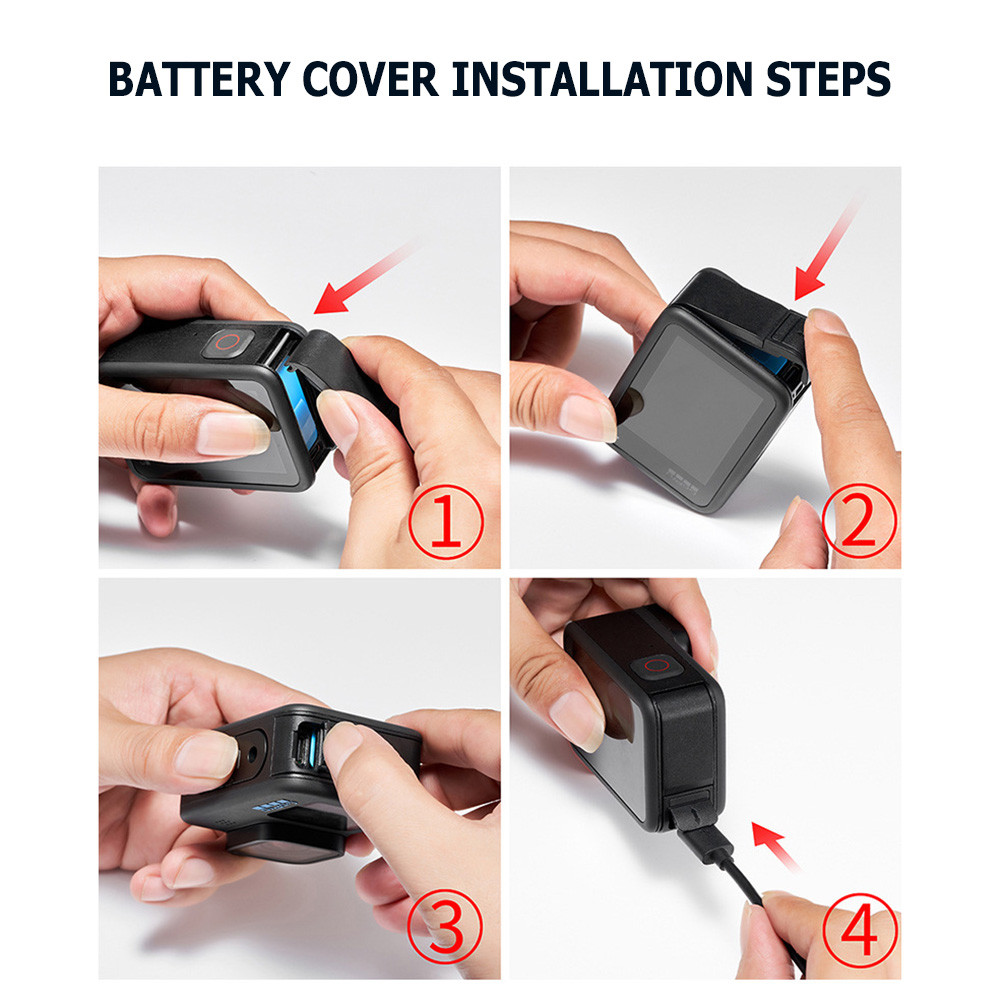 Dustproof Replacement Side Battery Case for GoPro Hero 13 12 11 10 9 ...