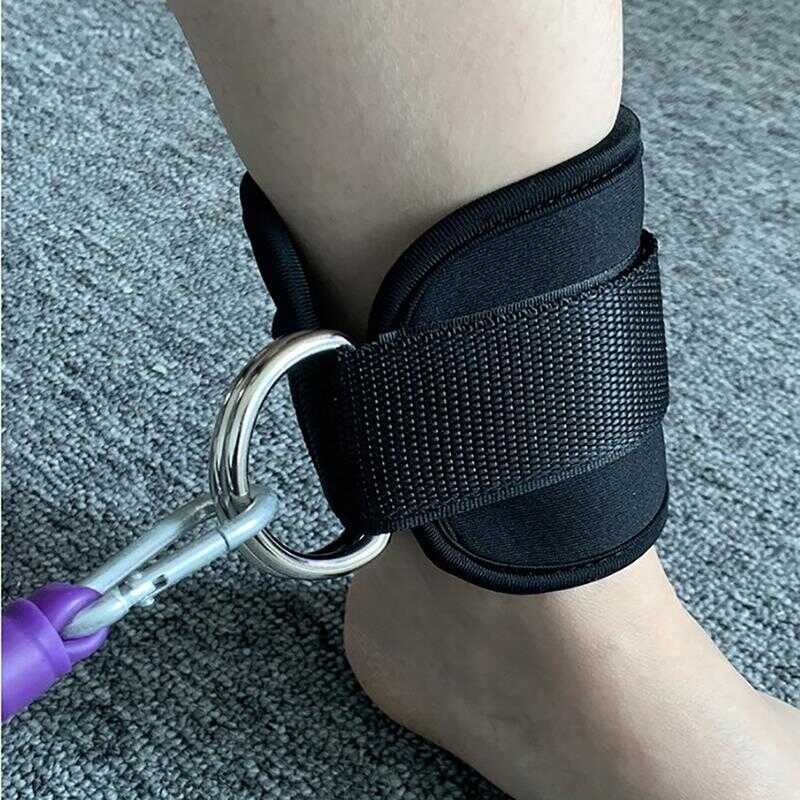 Adjustable Ankle Strap Gym Black Weight Lifting Cable Ankle Strap For ...