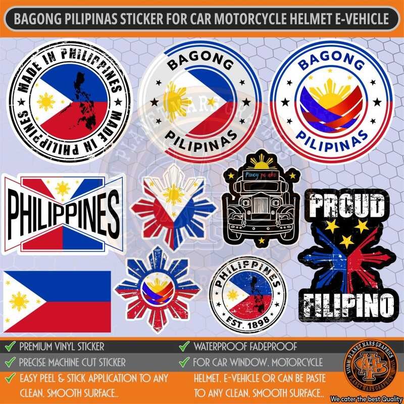 PH BAGONG PILIPINAS PHILIPPINES FLAG WATERPROOF VINYL STICKER FOR CAR ...