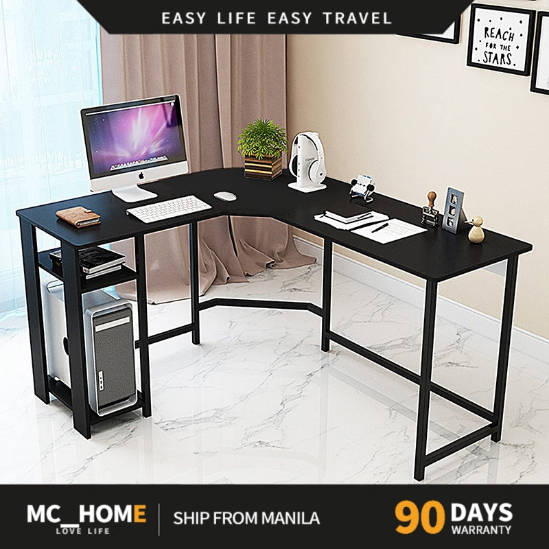 MC&HOME L-shape Table Computer Desk 140CM Corner Working Table Learning ...